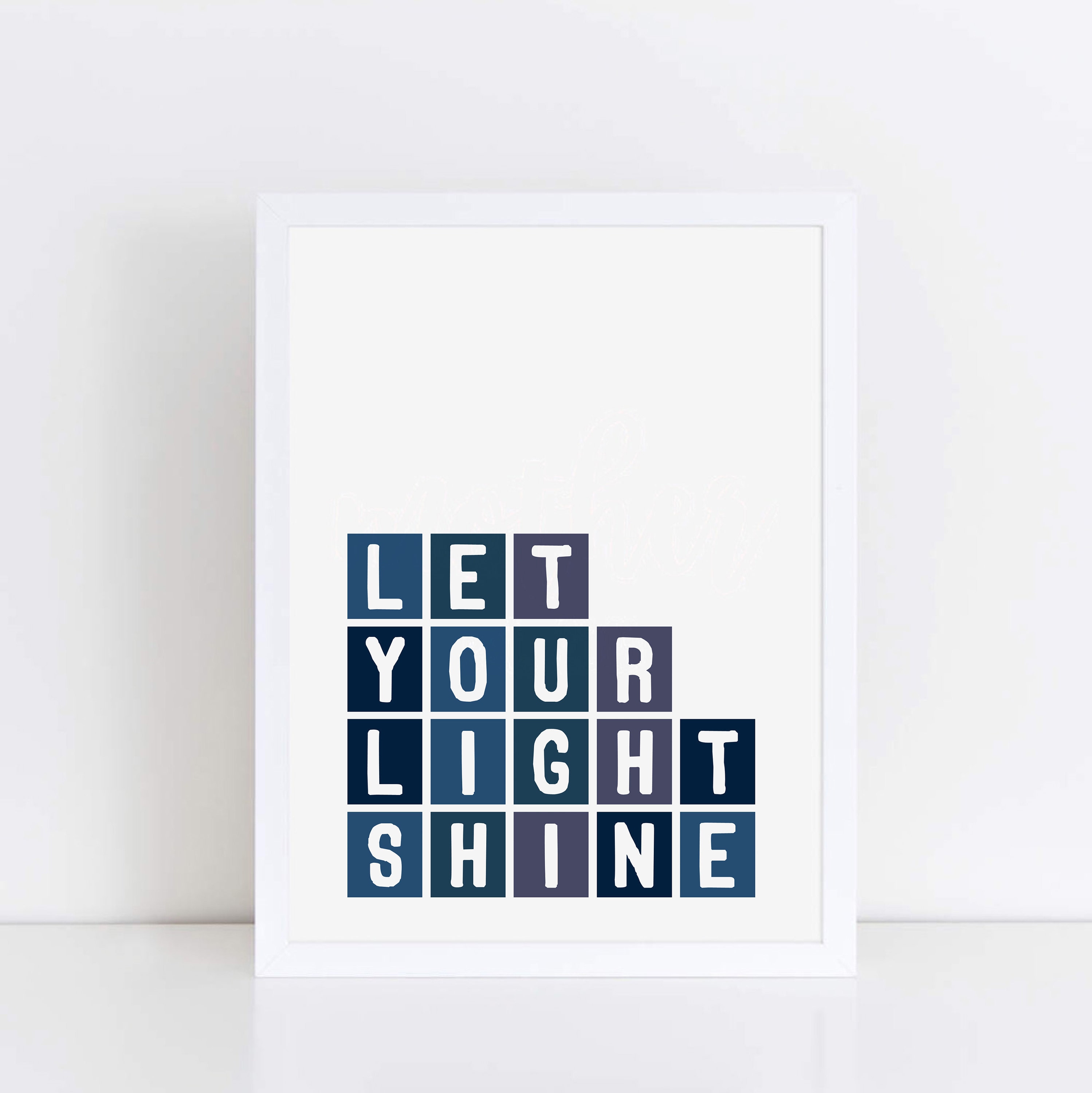 Motivational Prints | Let Your Light Shine Poster | Kids Room Wall ...