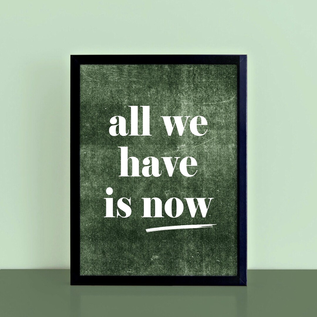 Motivational Text Poster, All We Have is Now Typography Print, Wall Art ...