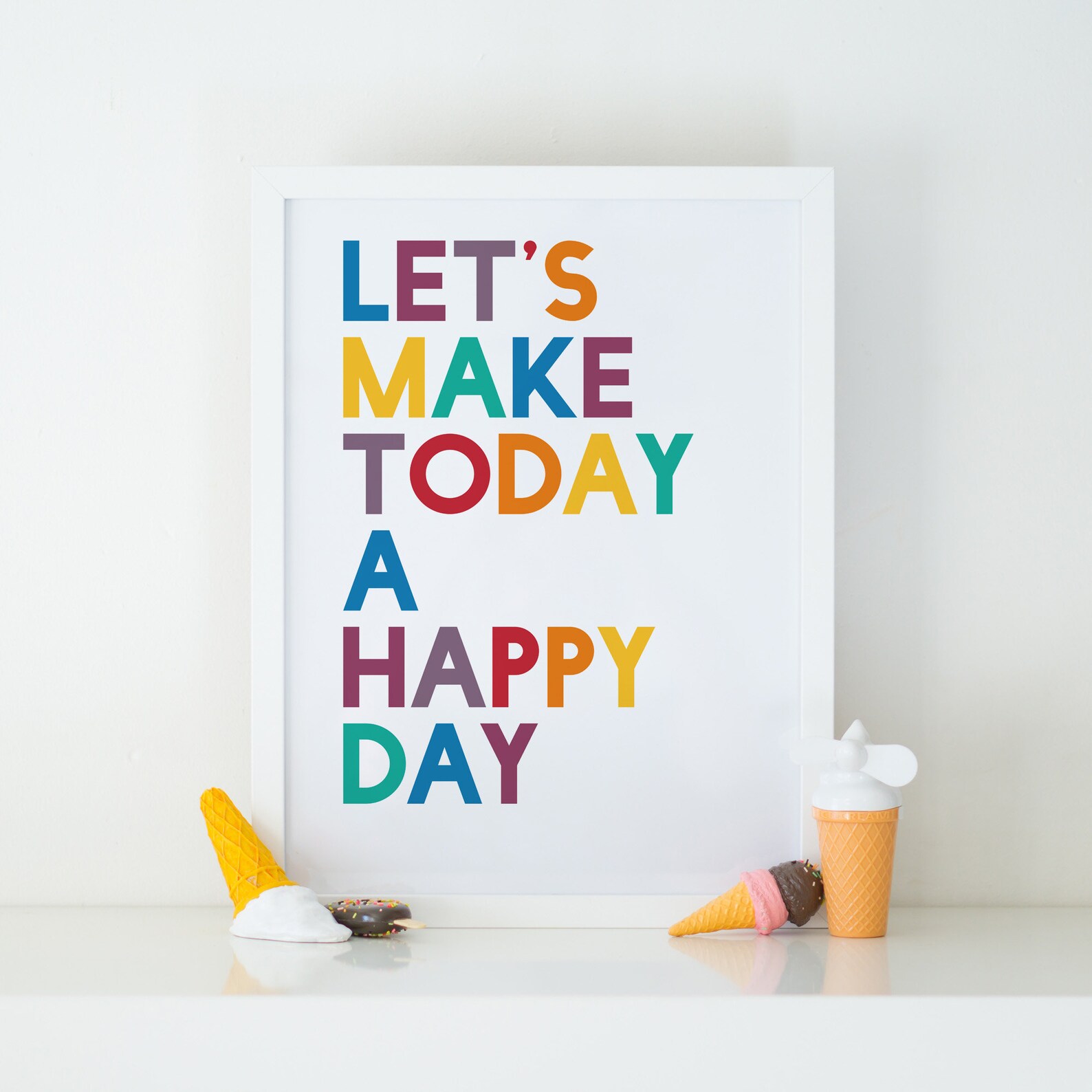Let's Make Today A Happy Day Print Childrens Room Decor - Etsy UK