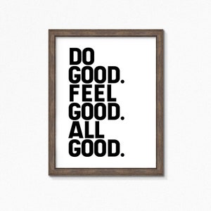 Do Good Poster, Minimalist Black and White Word Art, Kids Motivational ...