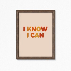 Positive Affirmation Print | I Know I Can | Inspirational Words Kids ...