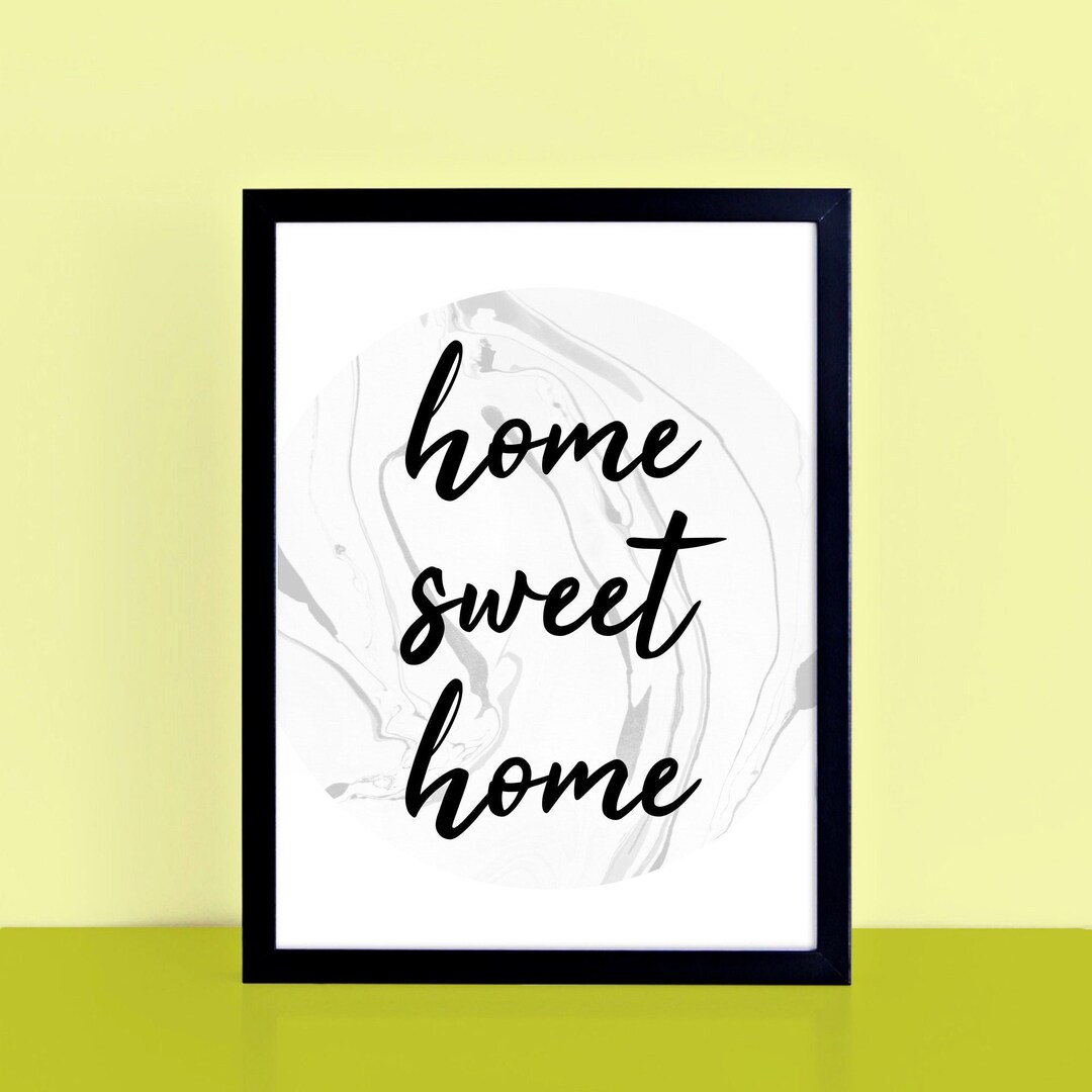 Home Sweet Home Word Art | A5 Size Monochrome Wall Decor | A4 Black and ...