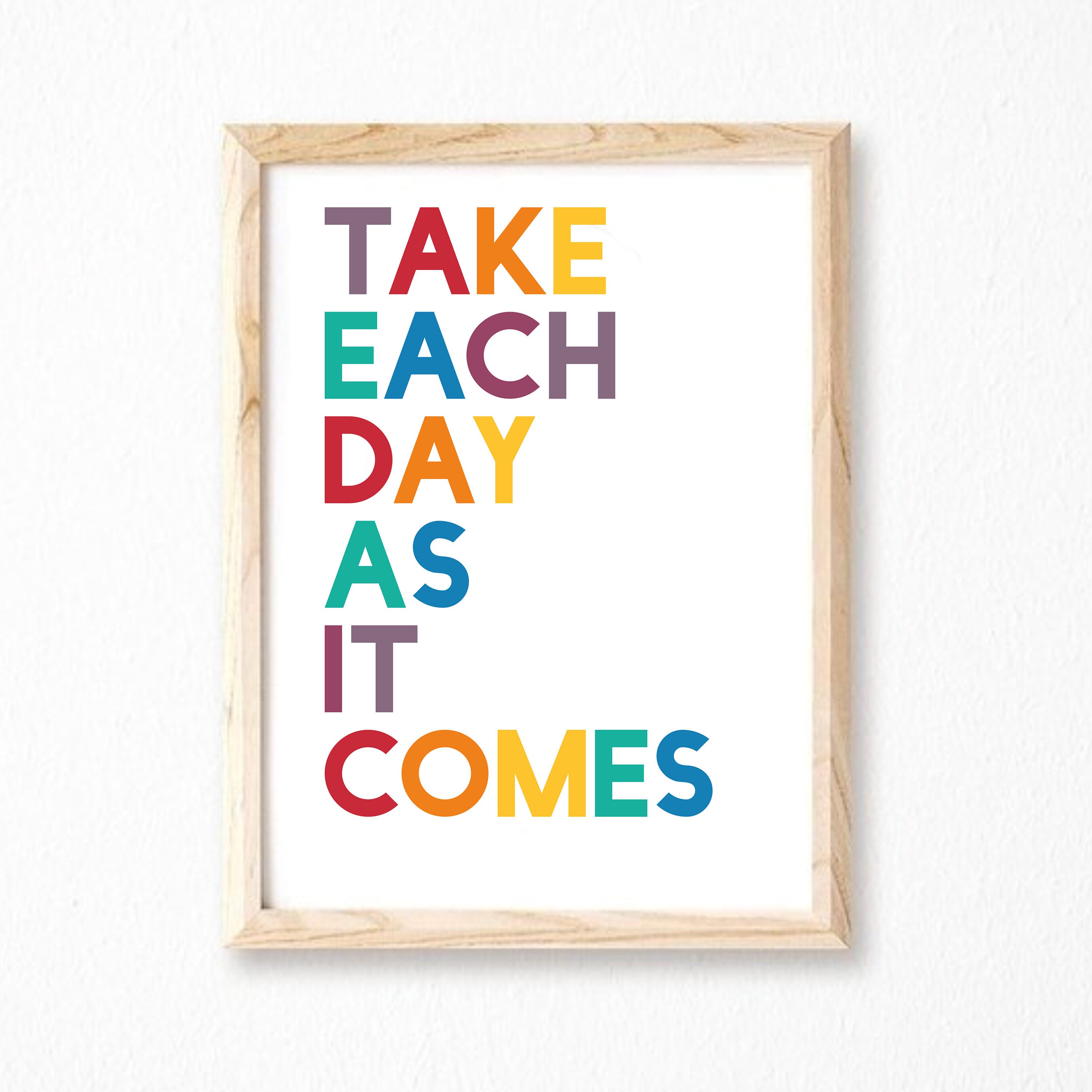 Positive Message Wallprint | Rainbow Colours | Inspirational Quote ...