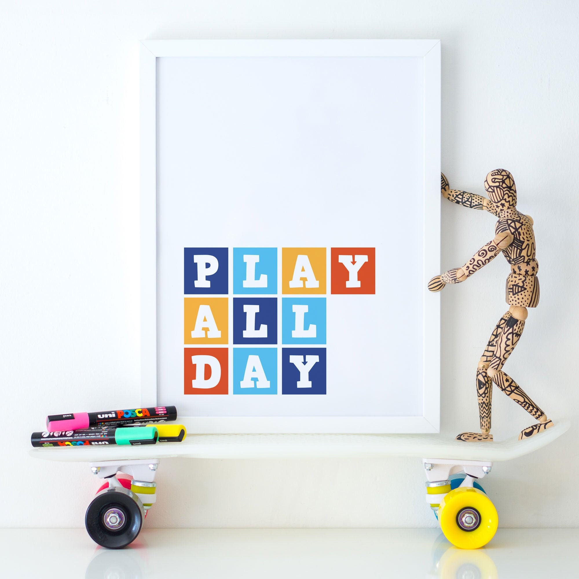 Play All Day Poster | Playroom Art | Kids Room Wall Decor | Nursery ...