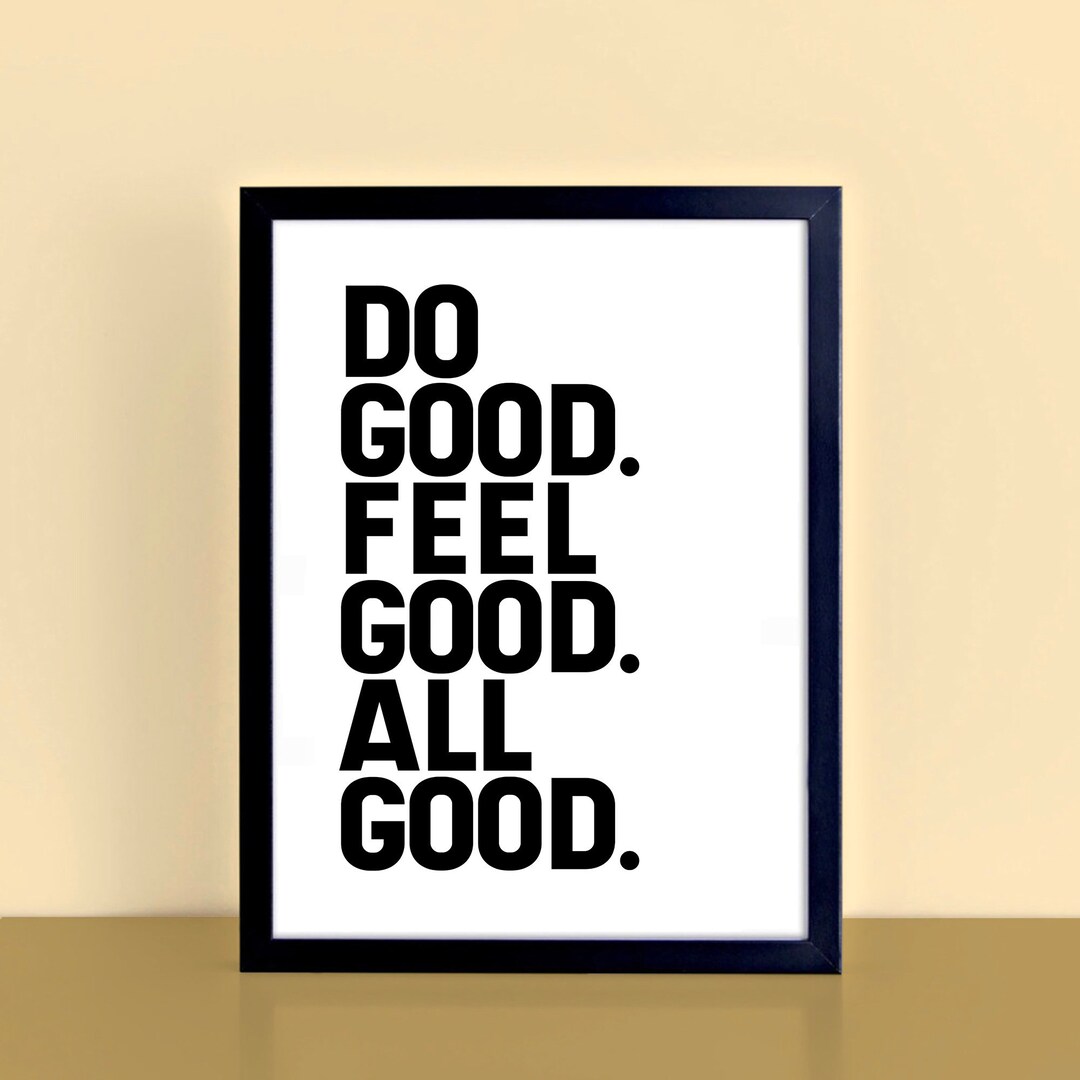 Do Good Poster, Minimalist Black and White Word Art, Kids Motivational ...