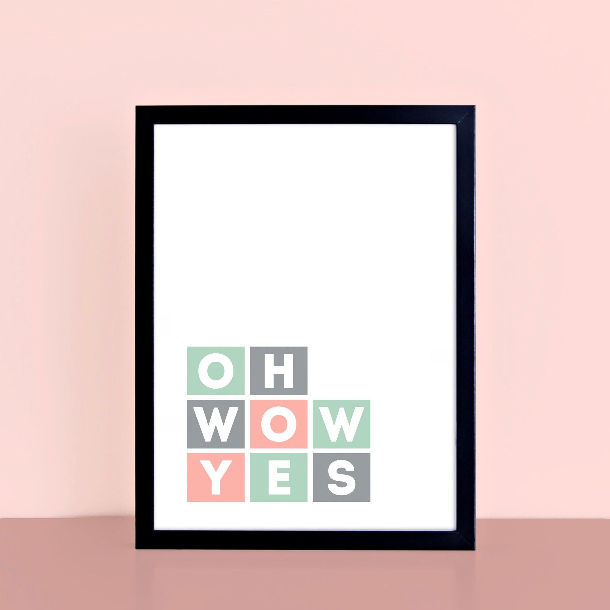 Oh Wow Yes Poster Living Room Art Playroom Wall Art Mint - Etsy