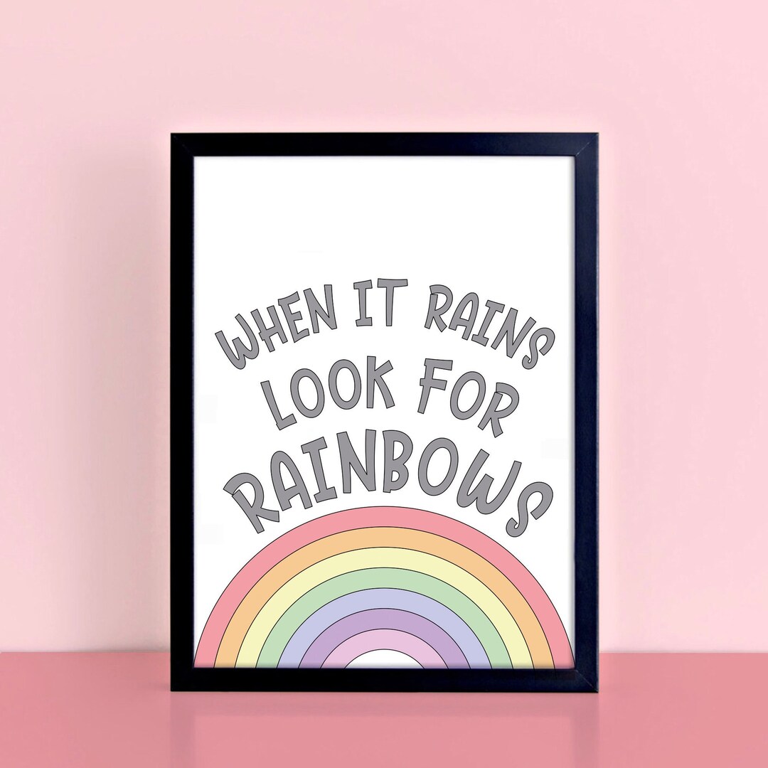 Wall Art in Pastel Colours | Quote Print for Nursery Room | Rainbow ...