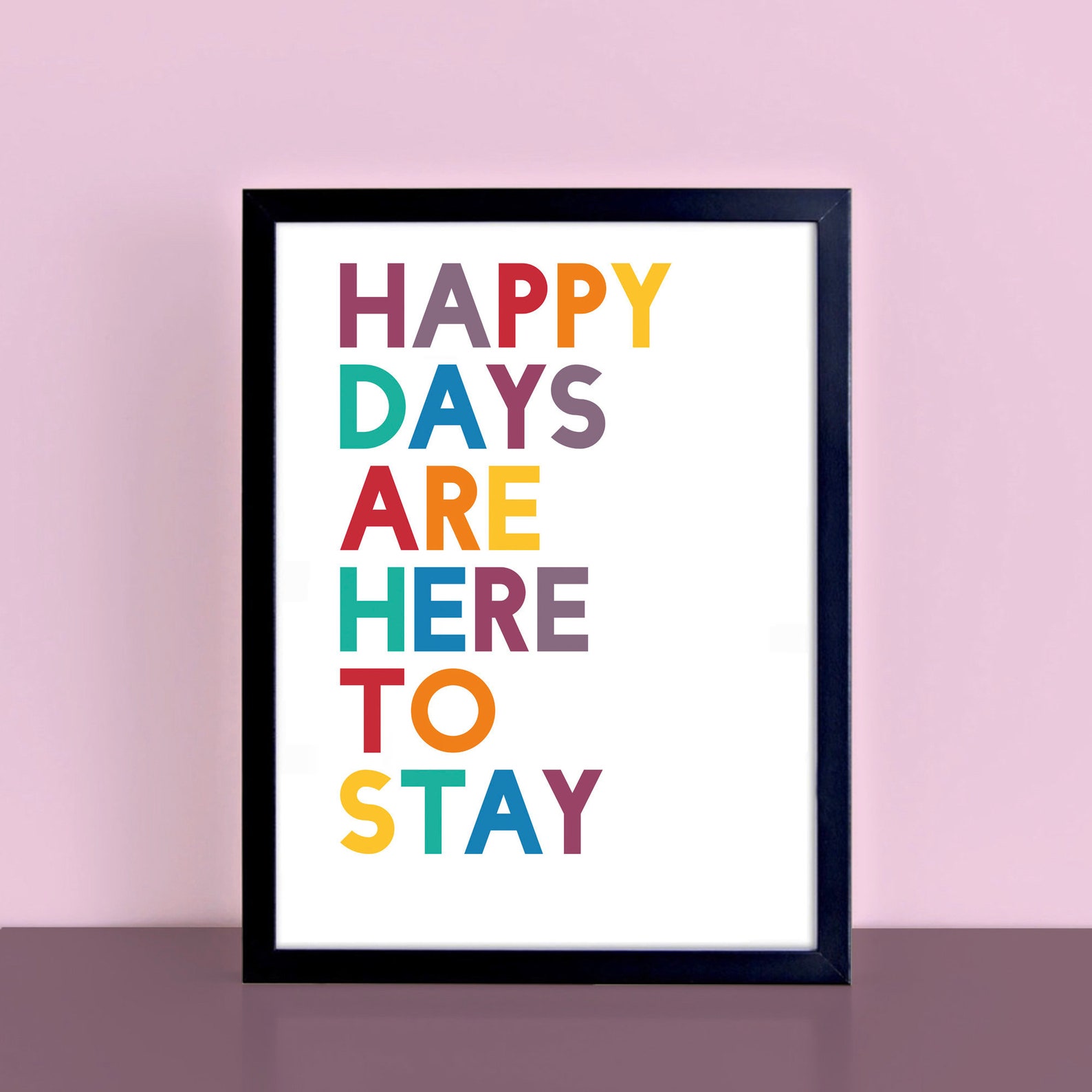 Happy Days Print | Rainbow Colours | Childrens Room Decor | Nursery ...