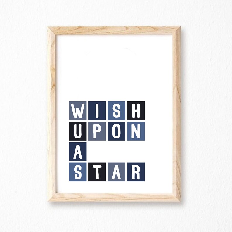 Kids Room Poster | Wish Upon A Star | Baby Room Print | Nursery Decor ...