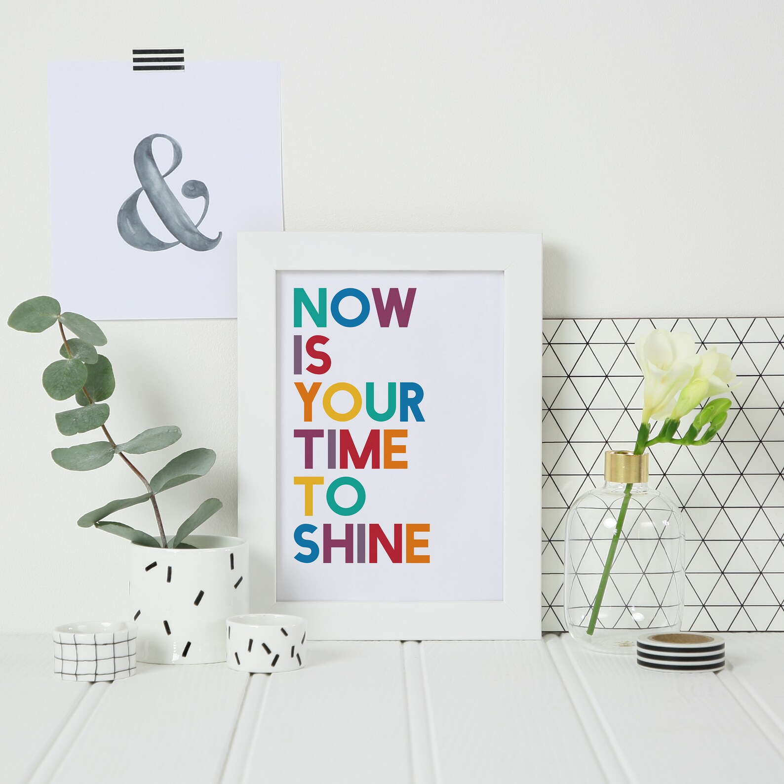 Now is Your Time to Shine Print Motivational Kids Room Decor Rainbow ...