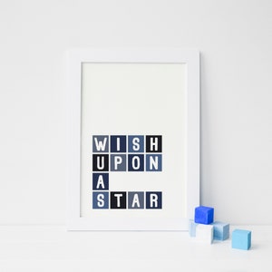 Kids Room Poster | Wish Upon A Star | Baby Room Print | Nursery Decor ...