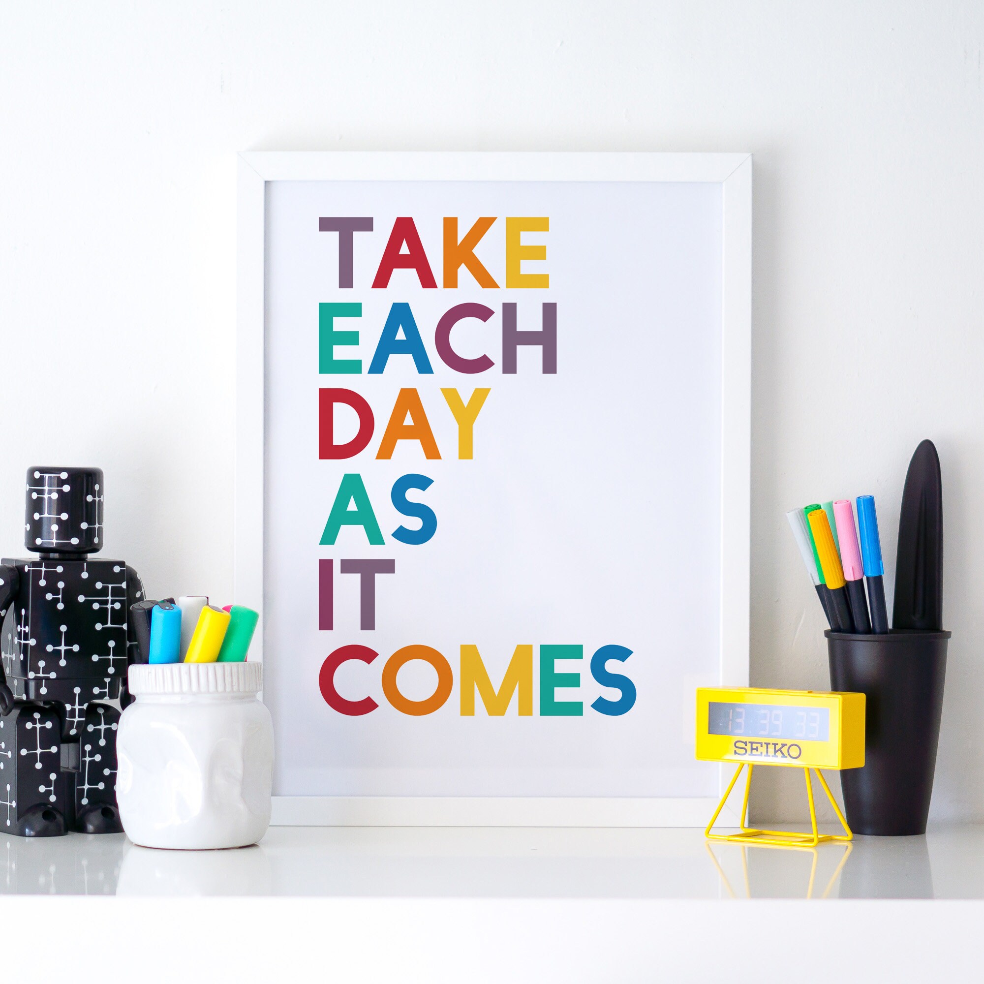 Positive Message Wallprint | Rainbow Colours | Inspirational Quote ...