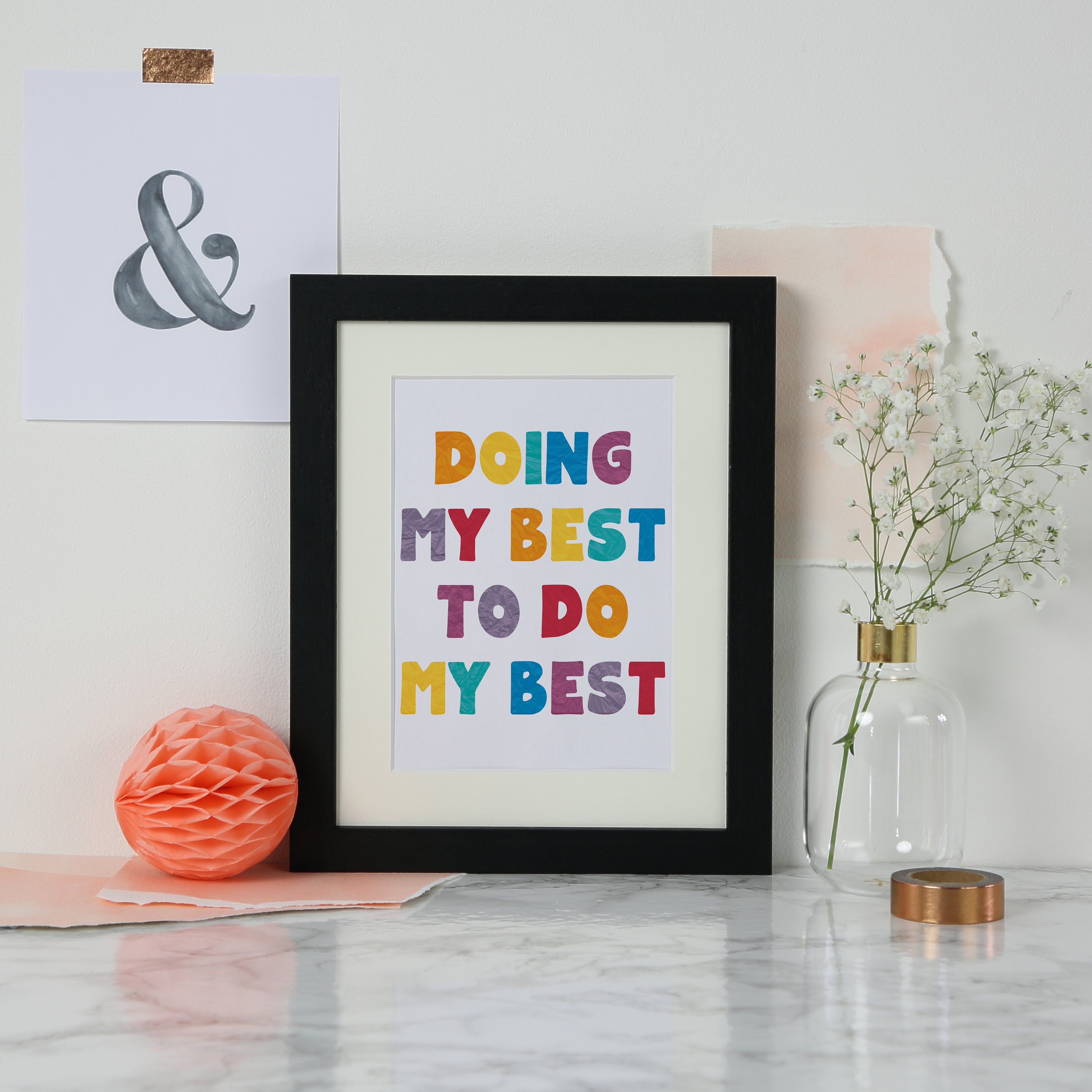 Doing My Best Quote Poster Rainbow Colours Positive Print - Etsy
