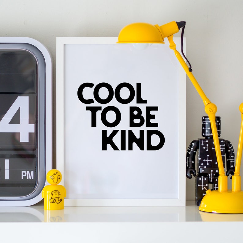 Cool to Be Kind Poster Kids Motivational Quote Minimalist | Etsy