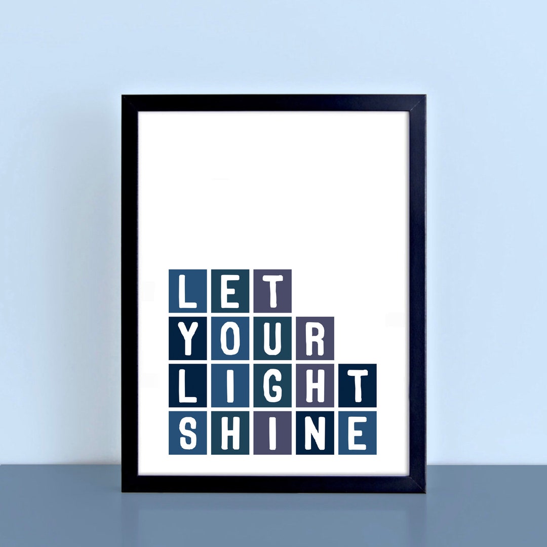 Motivational Prints | Let Your Light Shine Poster | Kids Room Wall ...