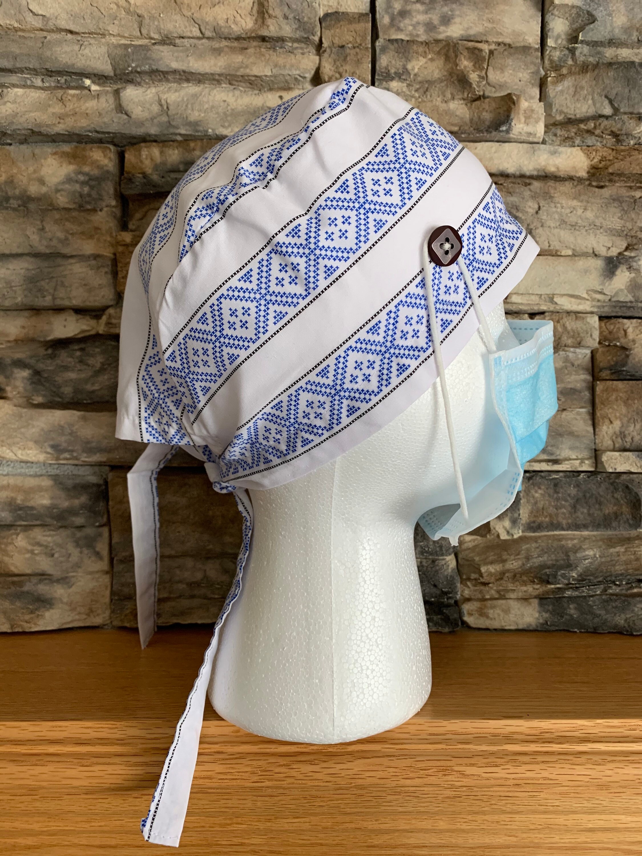 Scrub Cap With Buttons Surgical Caps Scrub Caps Ear Saver Scrub Hats ...