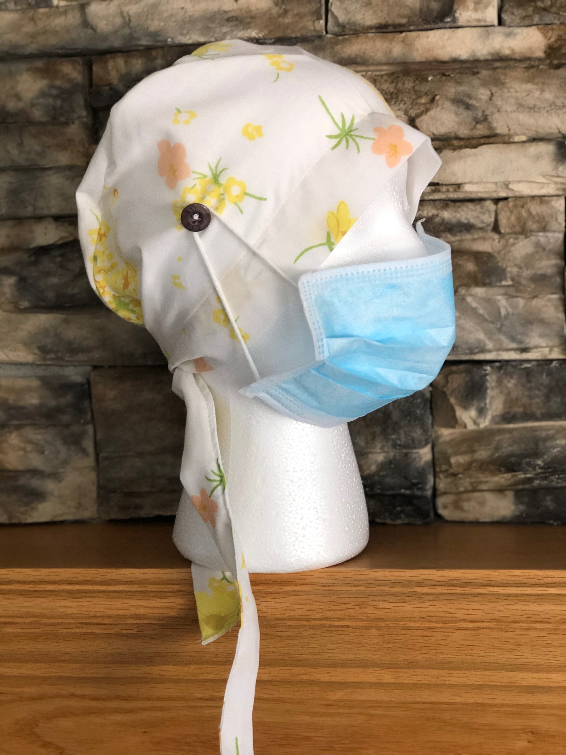 Scrub Cap With Buttons Surgical Caps Scrub Caps Ear Saver Scrub Hats ...