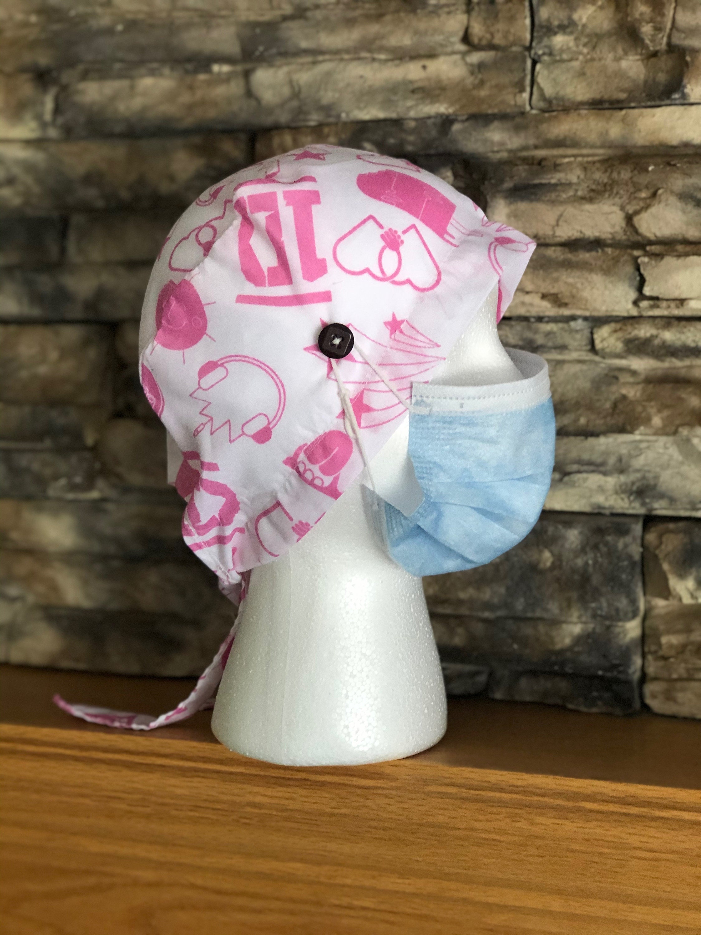 Scrub Cap With Buttons Surgical Caps Scrub Caps Ear Saver Scrub Hats ...