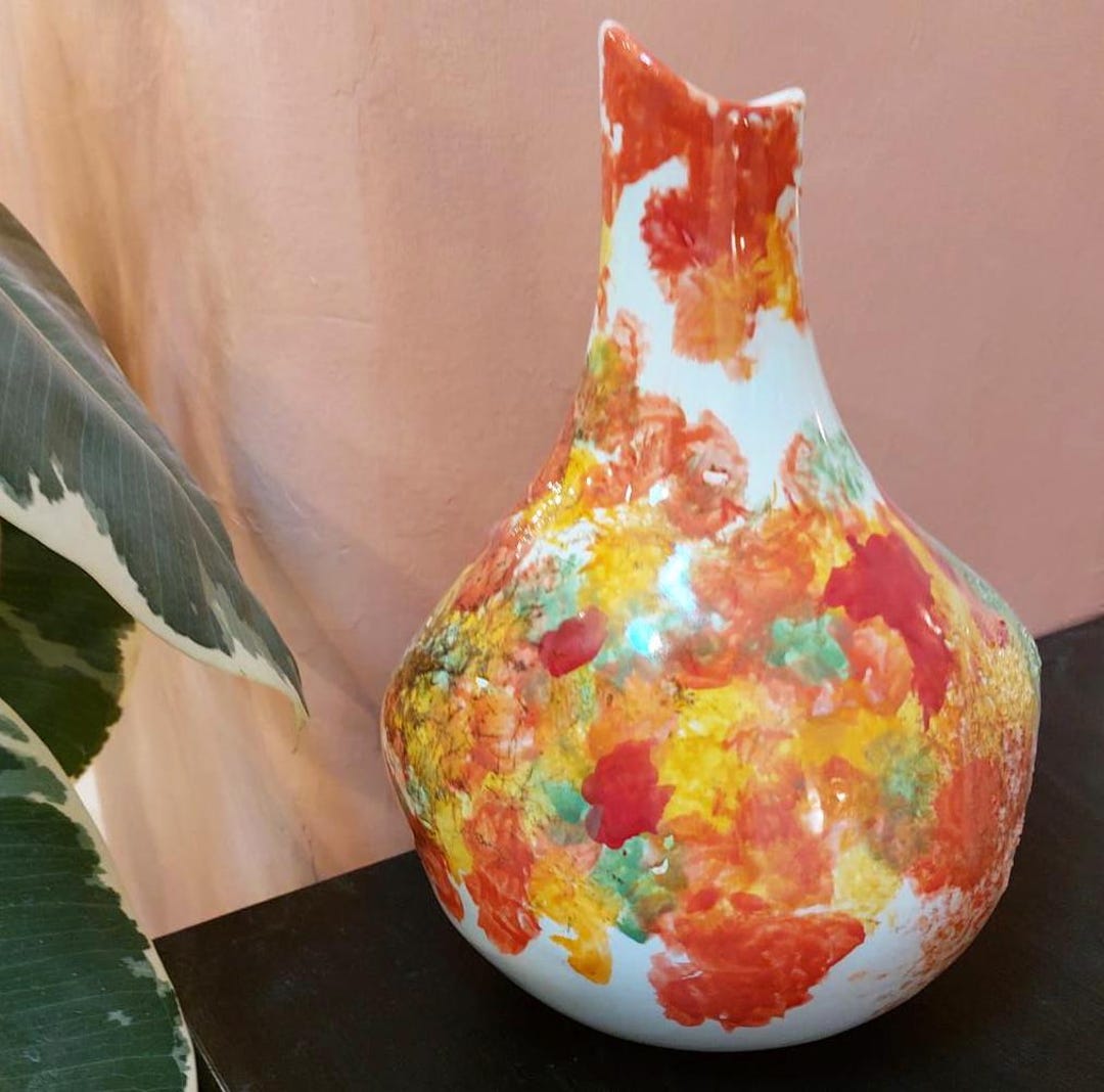 Artisan Bloom Vase Colorful Ceramic Gift - Etsy