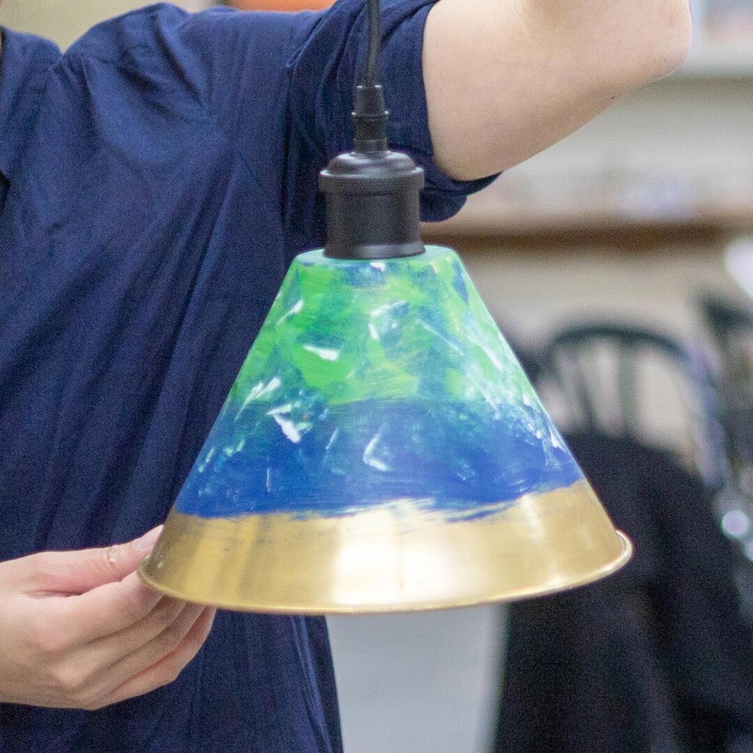 Hand-painted Colorful Cone Pendant Lamp - Hanukkah Christmas Gift - Etsy