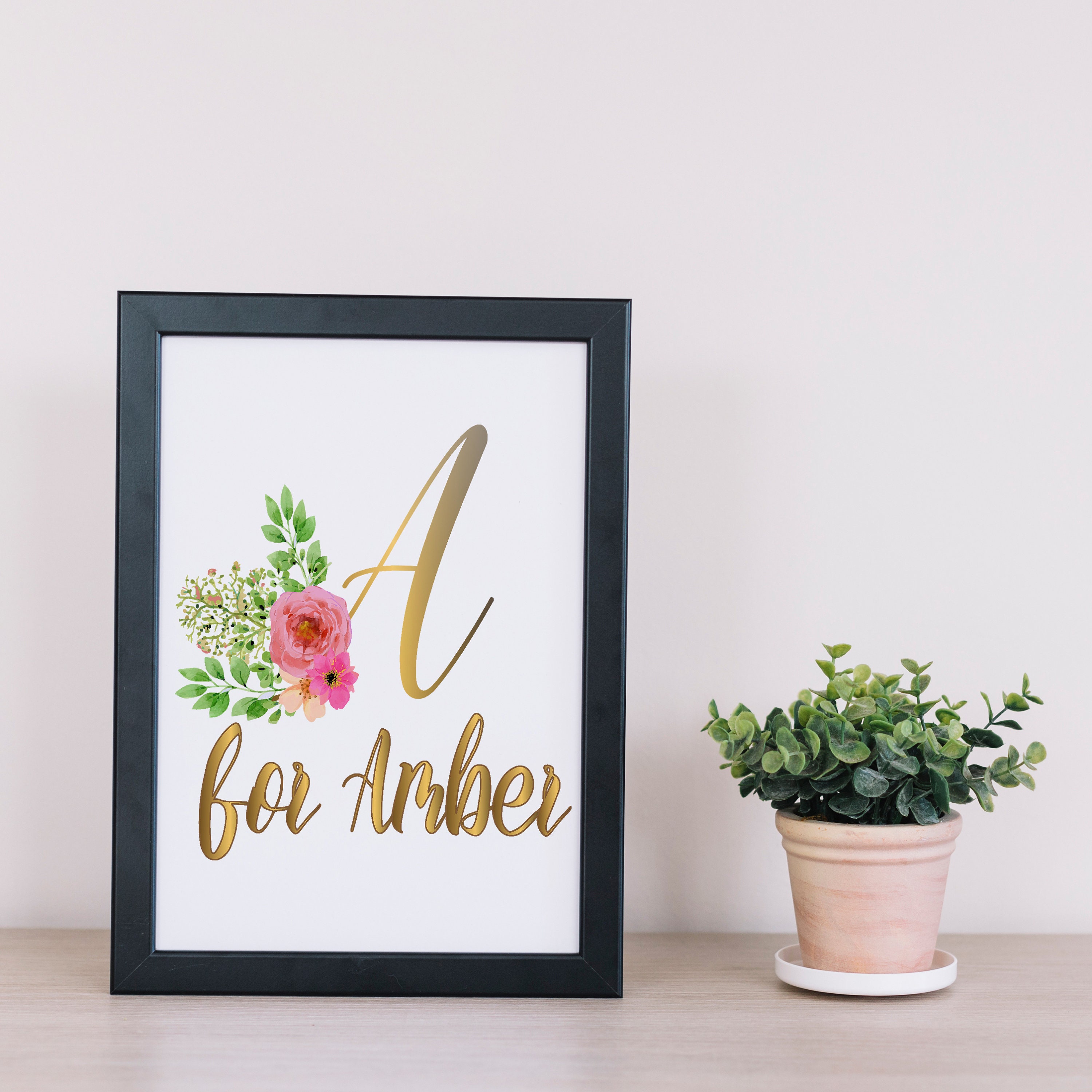 Custom Floral Name Art Printable Art DIY Art Floral Art - Etsy UK