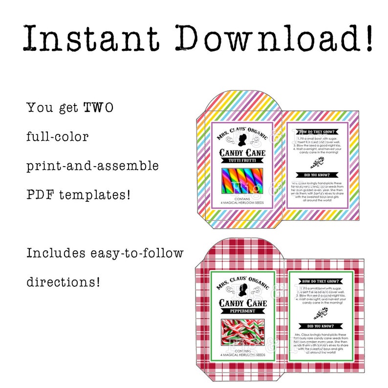 Printable Elf Props Candy Cane Seed Packet - Etsy Canada