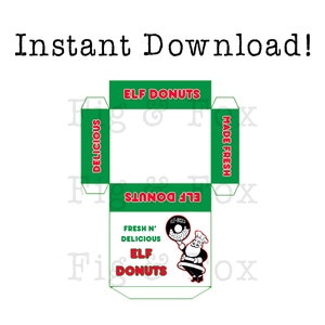 Printable Elf Props Donut Box - Etsy