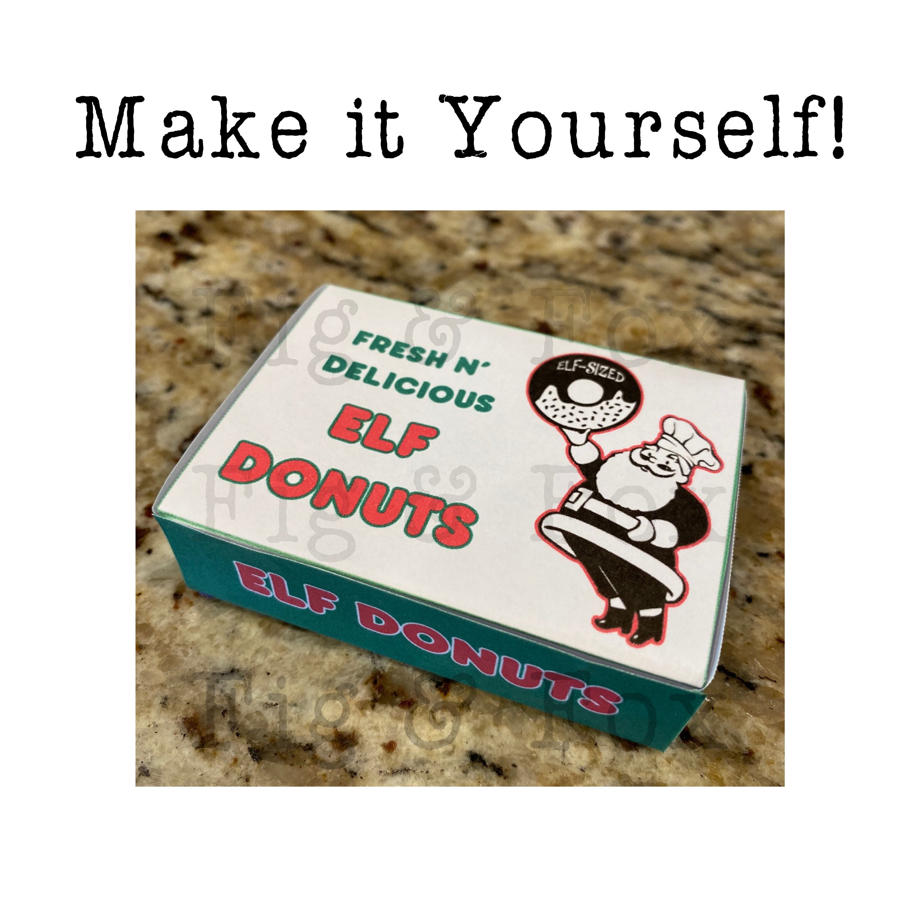 Printable Elf Props Donut Box - Etsy