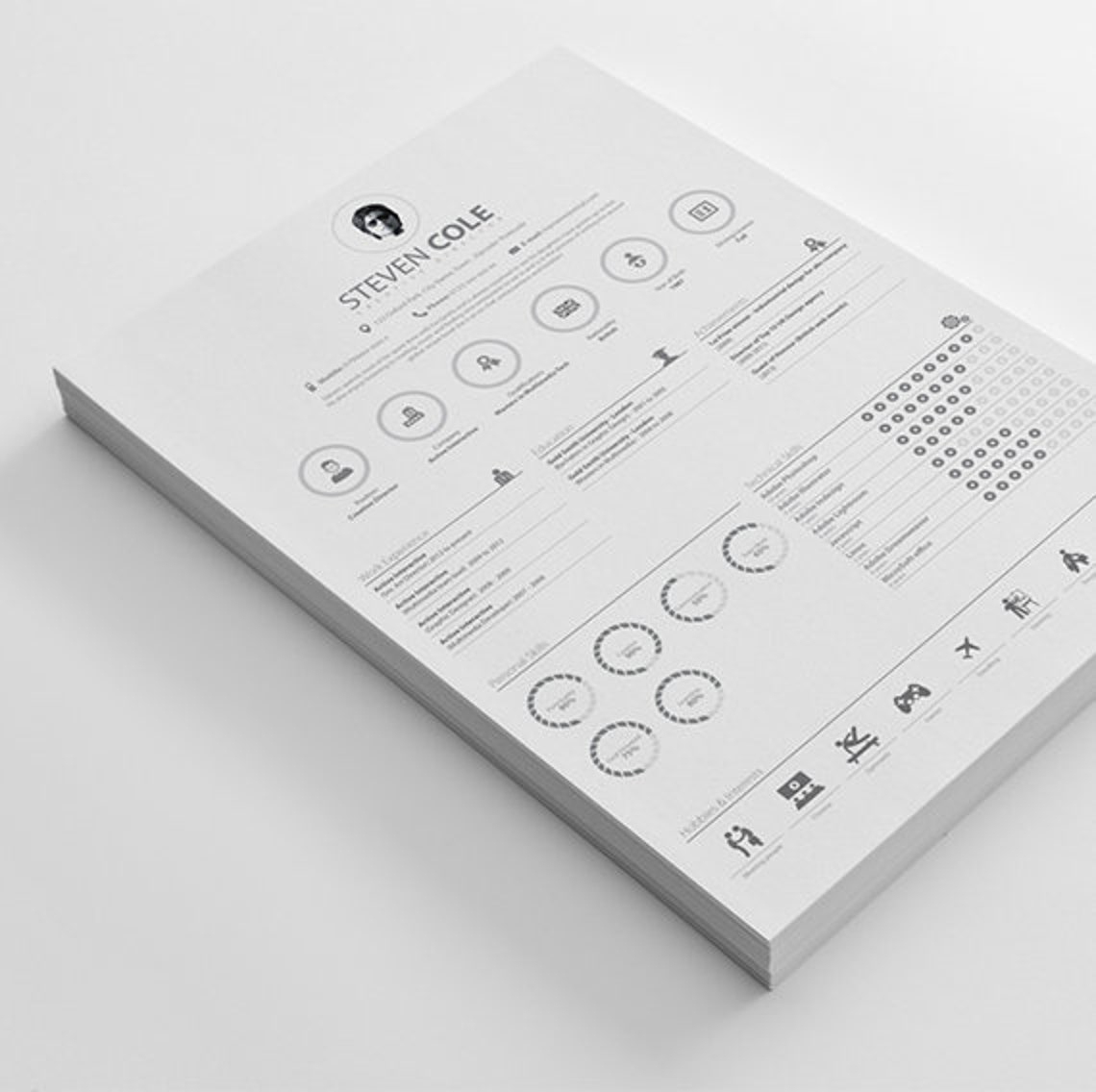 Infographic Creative Resume Template, Modern Simple Word Resume With ...