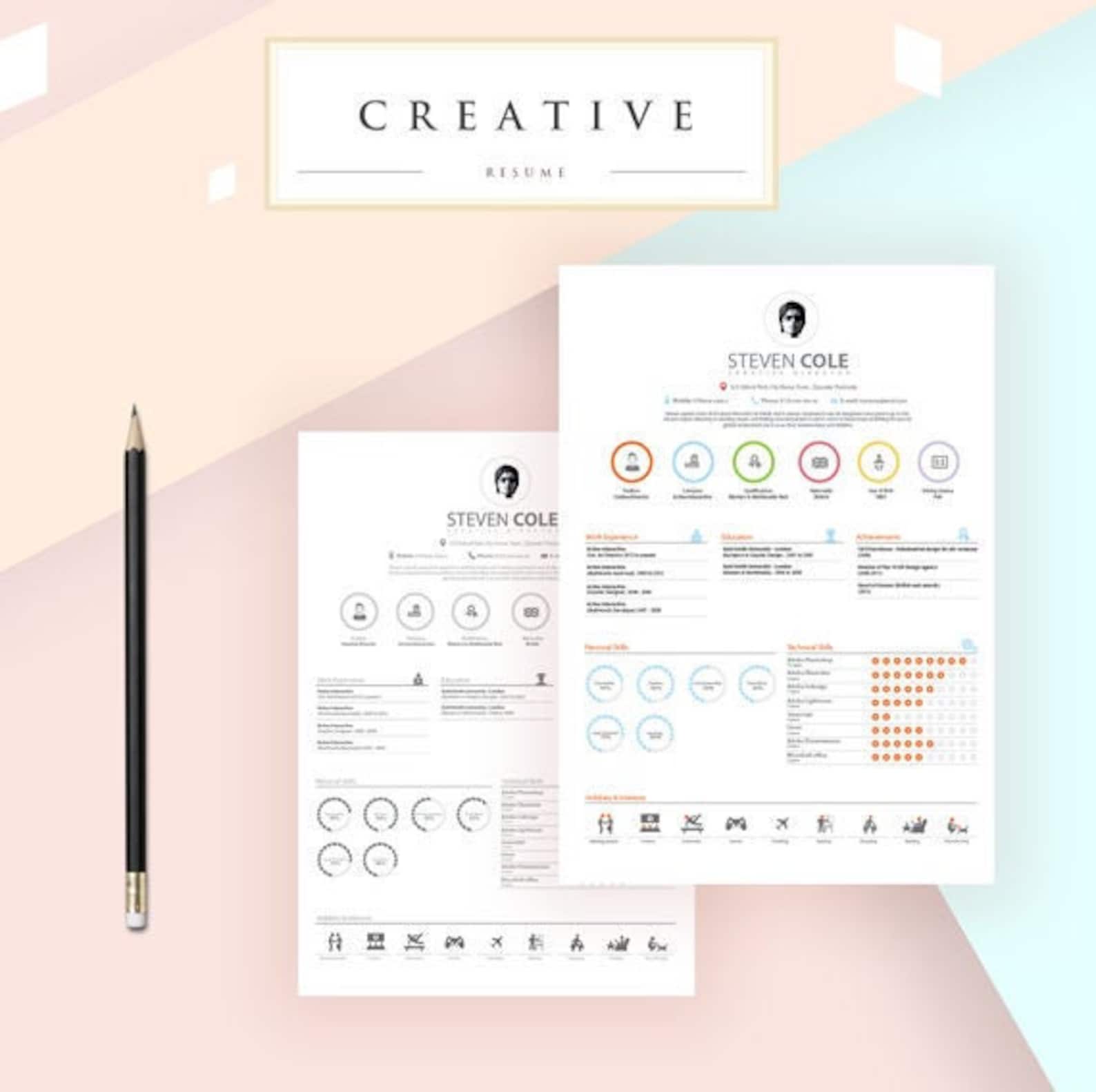 Infographic Creative Resume Template, Modern Simple Word Resume With ...