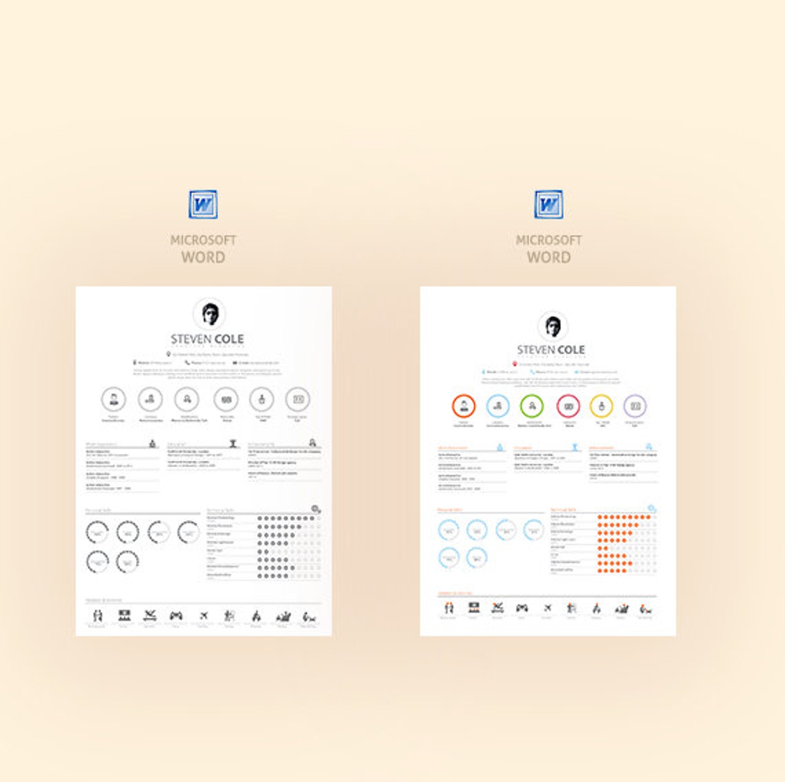 Infographic Creative Resume Template, Modern Simple Word Resume With ...