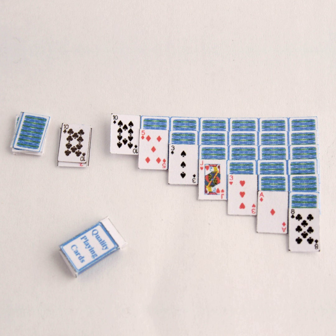 Playing Cards in Solitaire Patience Layout 12th Scale - Etsy