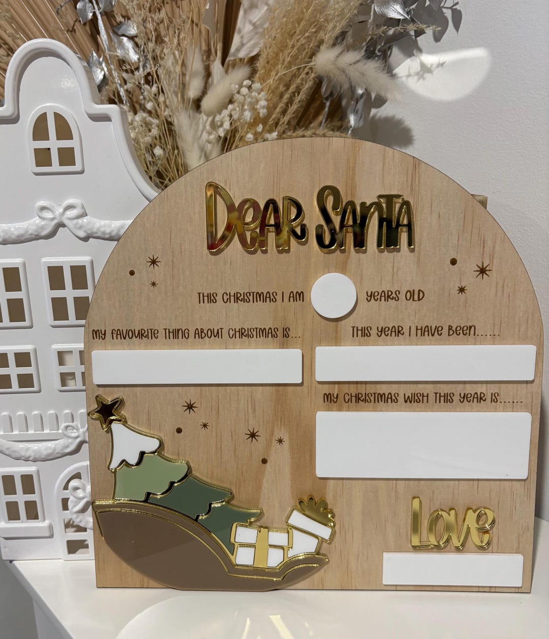 Reusable Dear Santa Christmas Wishlist Board: Wooden Photo Prop - Etsy ...