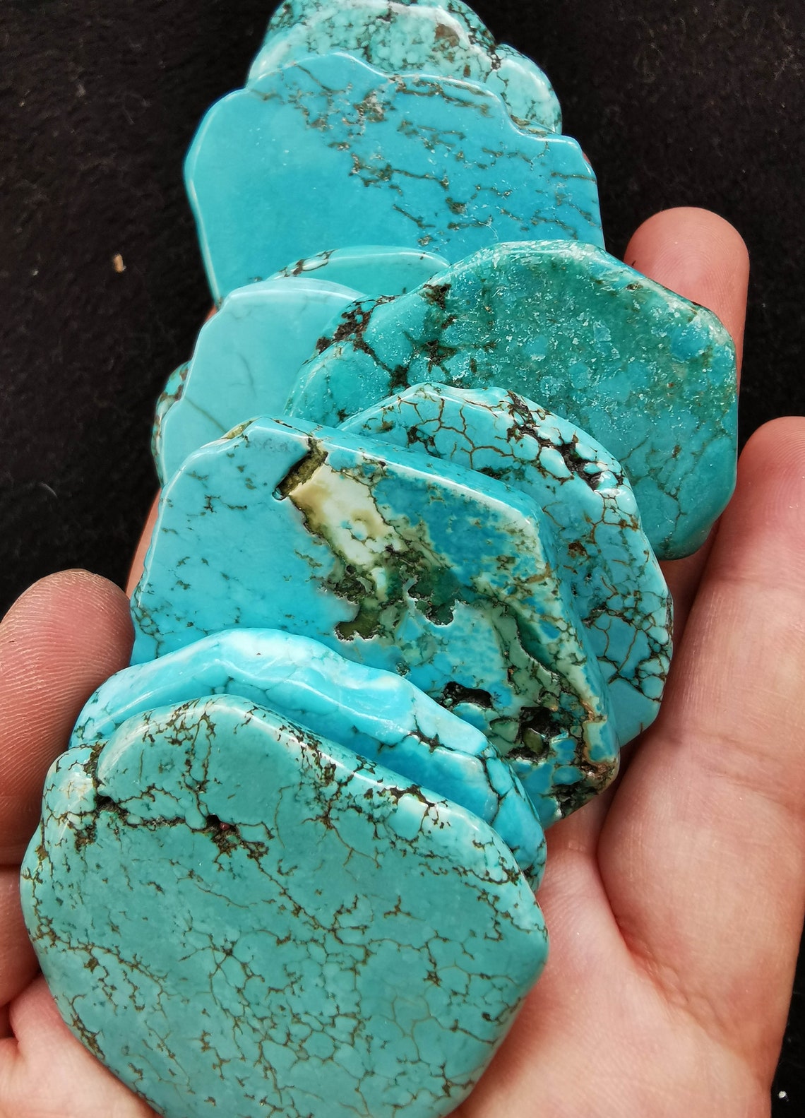 4pcs Marble Blue TURQUOISE Stone Free-form Stone Slab Random - Etsy