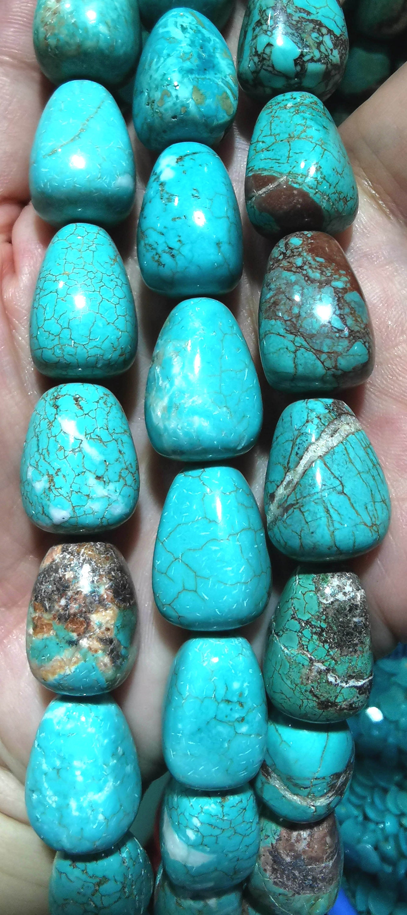 16inch Matrix Turquoise Stone Teardrop Drop Cube 12x16mm - Etsy
