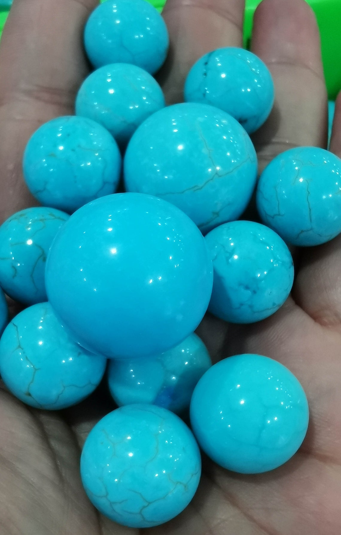 No Drilled 10pcs Blue Turquoise Spheres Aqua Blue Stone - Etsy UK