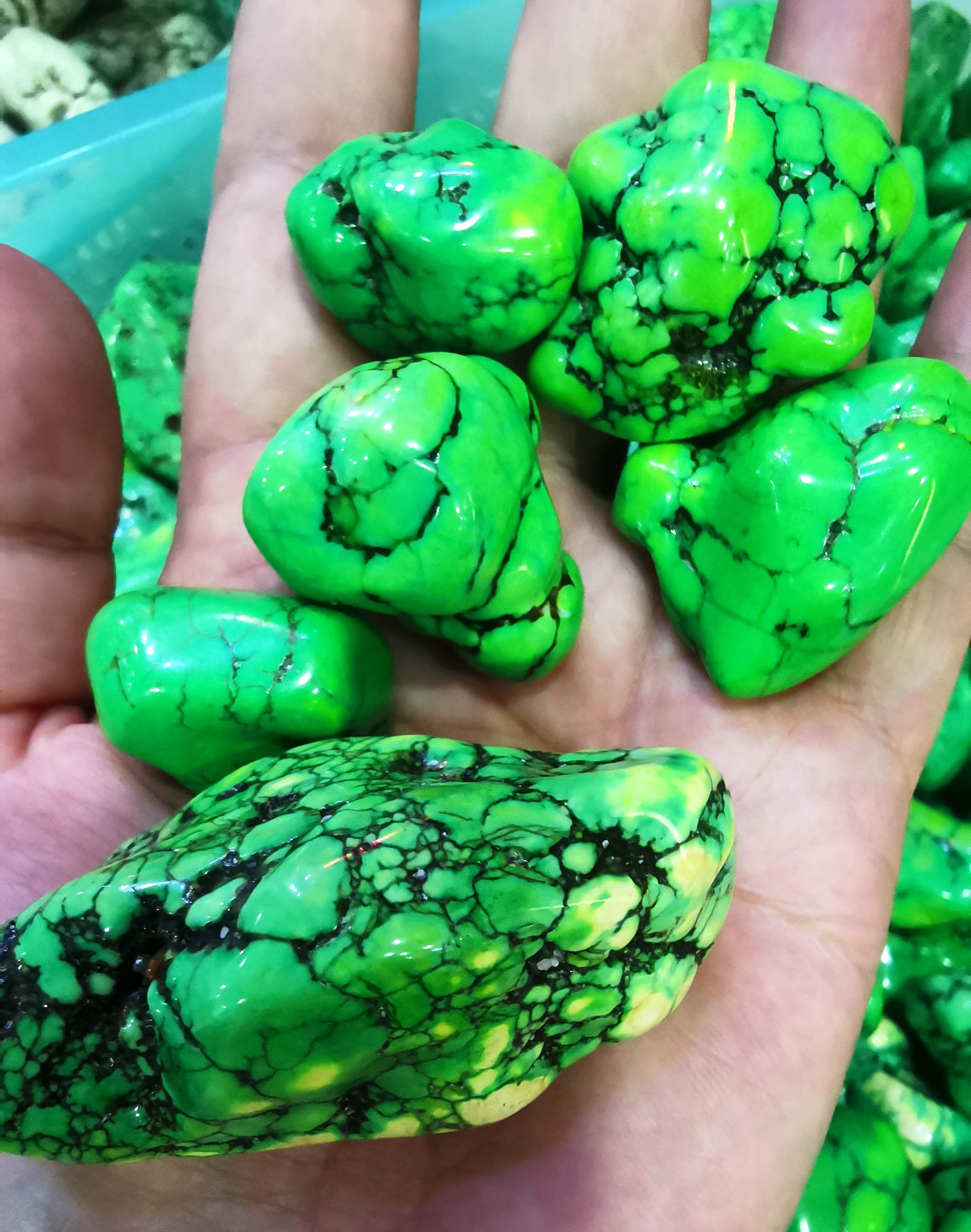 4pcs Raw Turquoise Crystal Rough Stone Blue White Green | Etsy