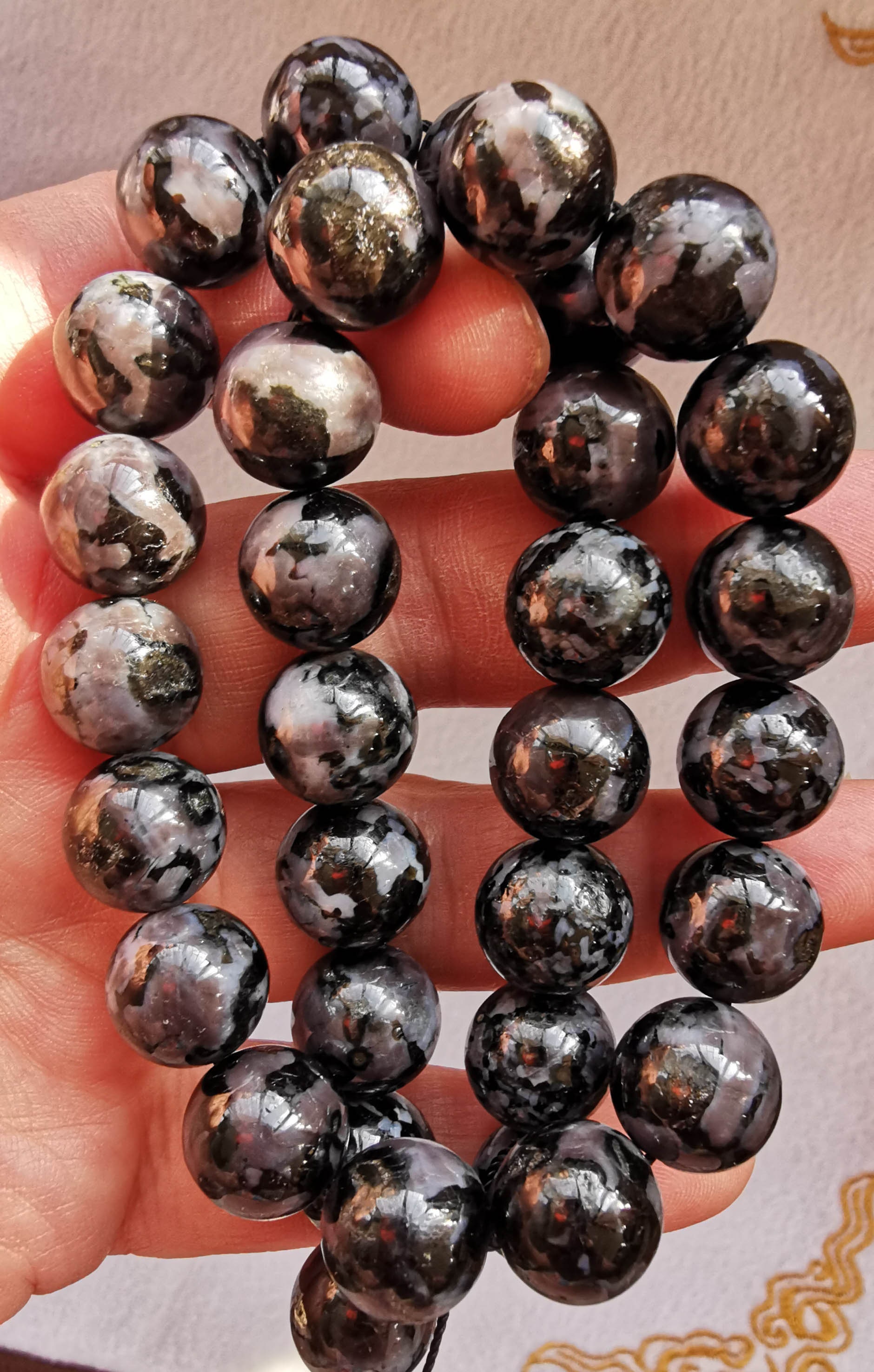 Rare Black blue Natural Indigo Gabbro Round loose beads for | Etsy