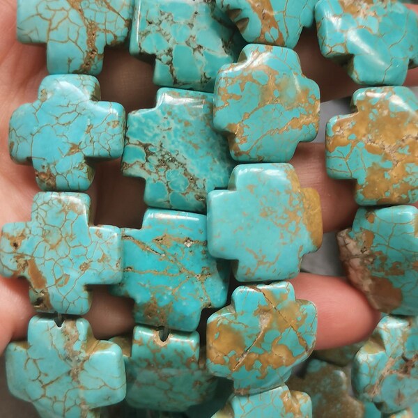 Turquoise Cross Bead - Etsy
