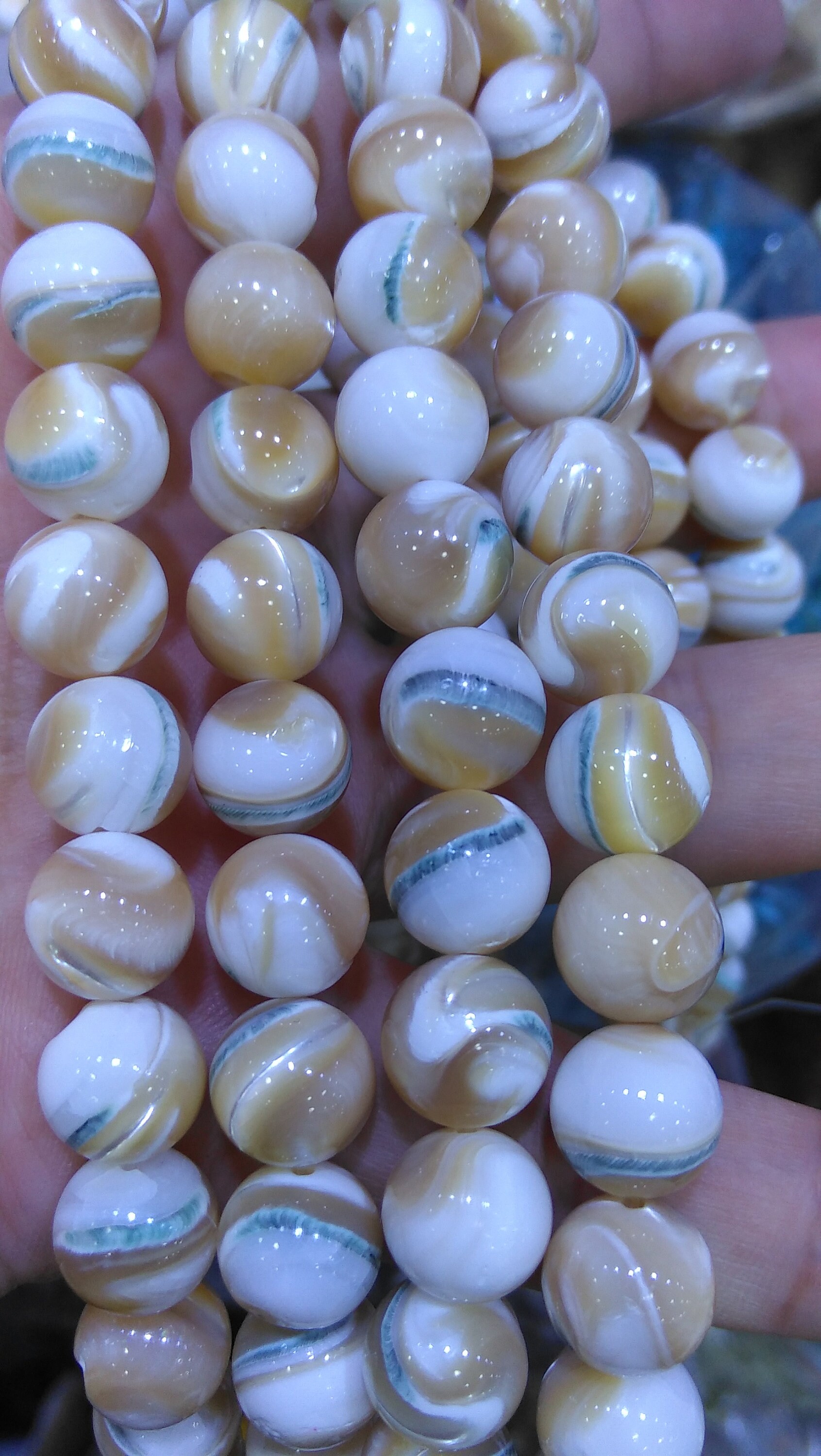 Full Strand 16 Natural Pearl Shell Round Ball - Etsy
