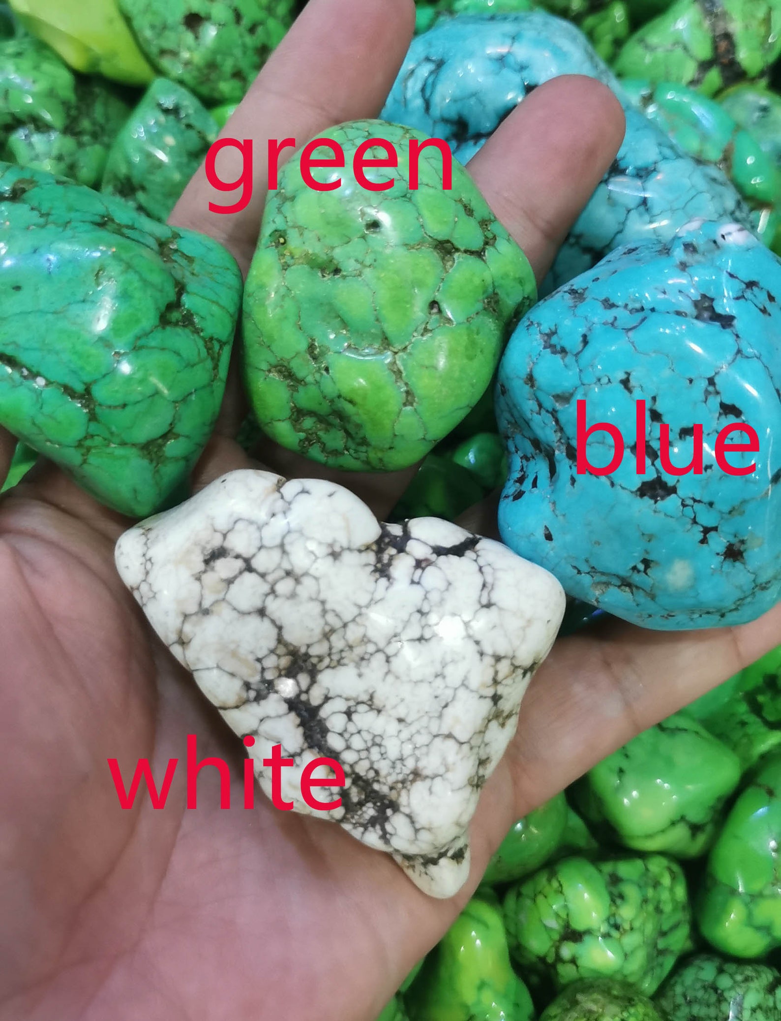 4pcs Raw Turquoise Crystal Rough Stone Blue White Green | Etsy