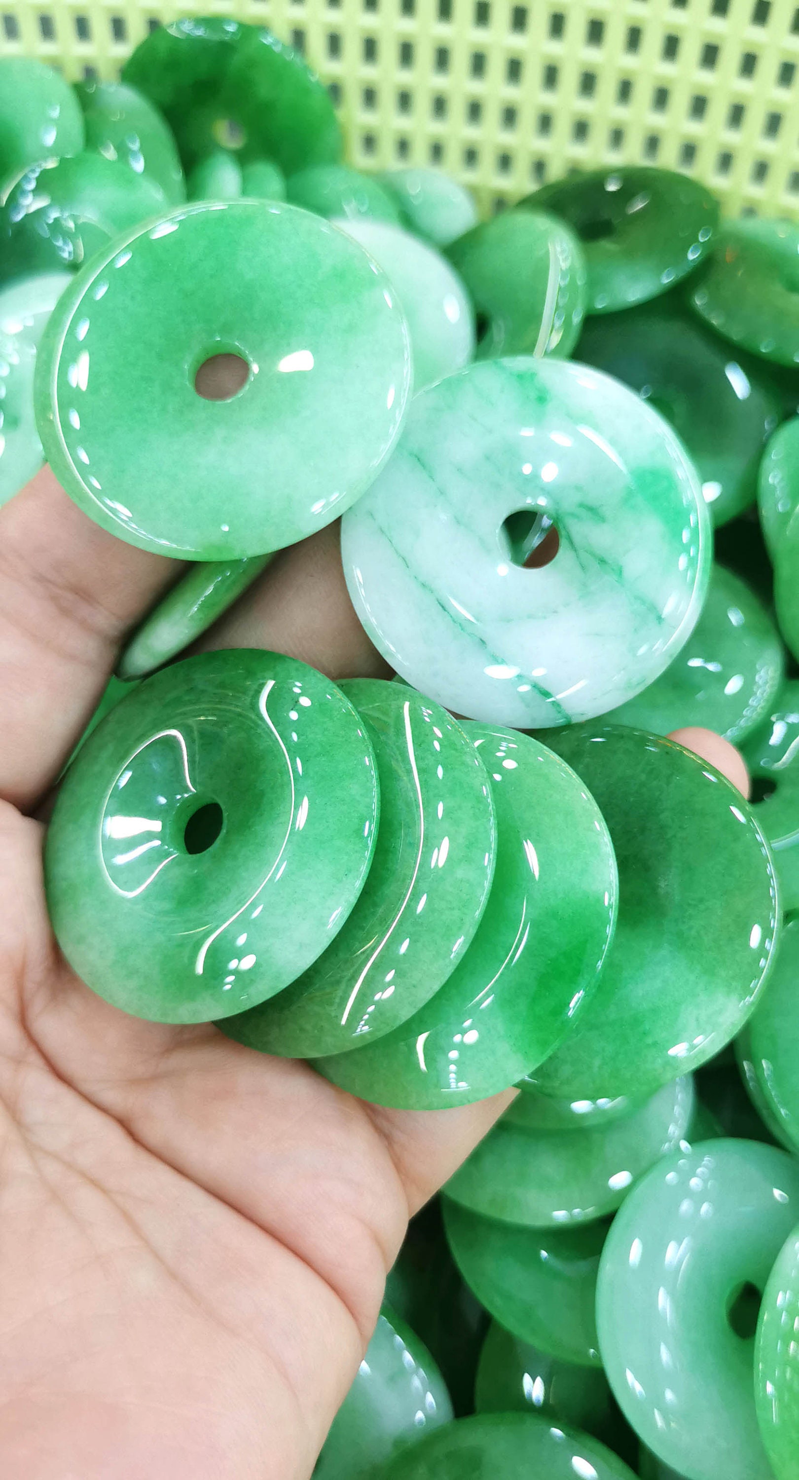 10pcs Jadeite Green jade Pendant Donuts8-50mm2 | Etsy