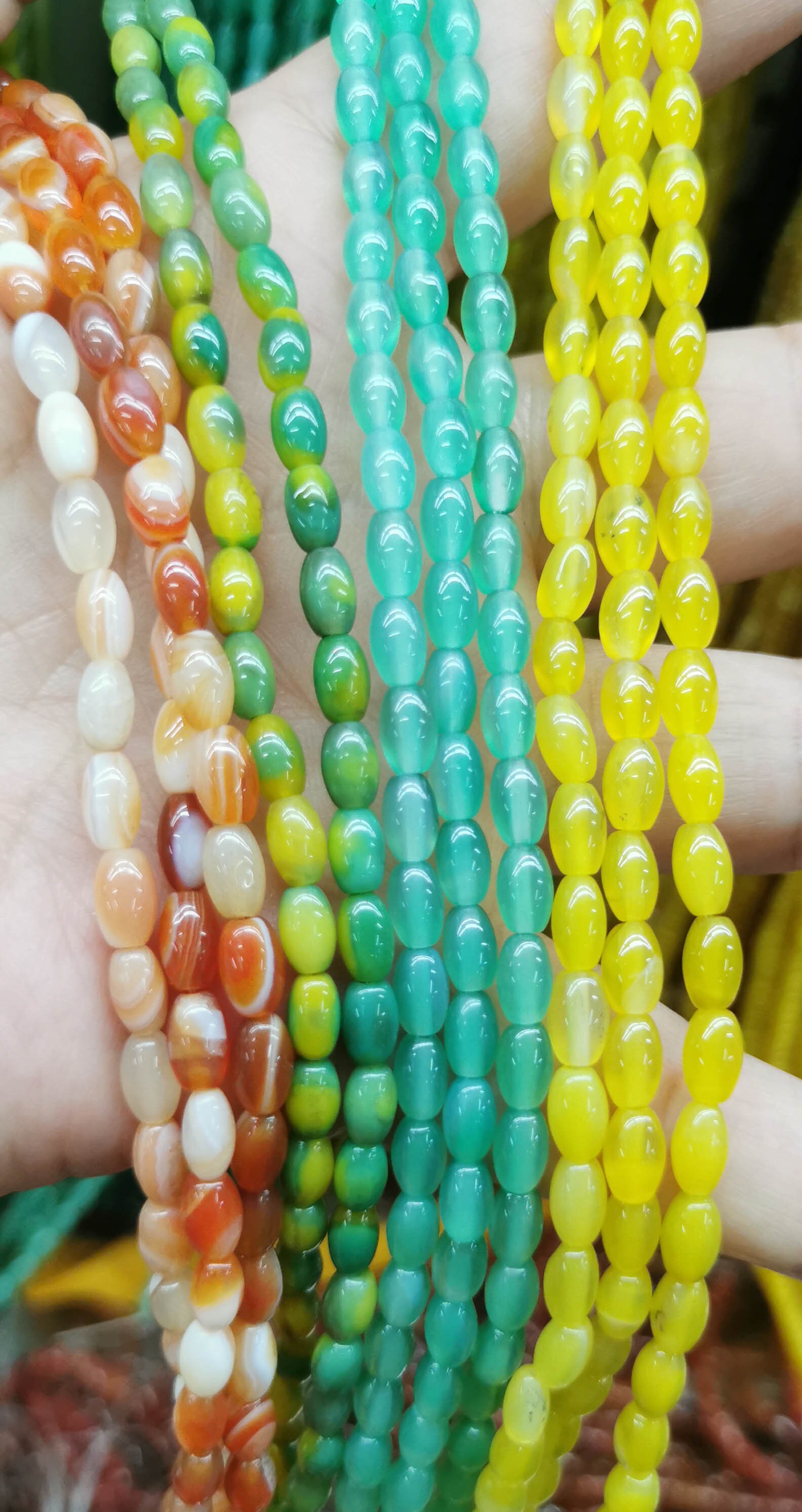6x4mm Agate Beads Natural Gemstone Rice Barrel Bicone Egg - Etsy