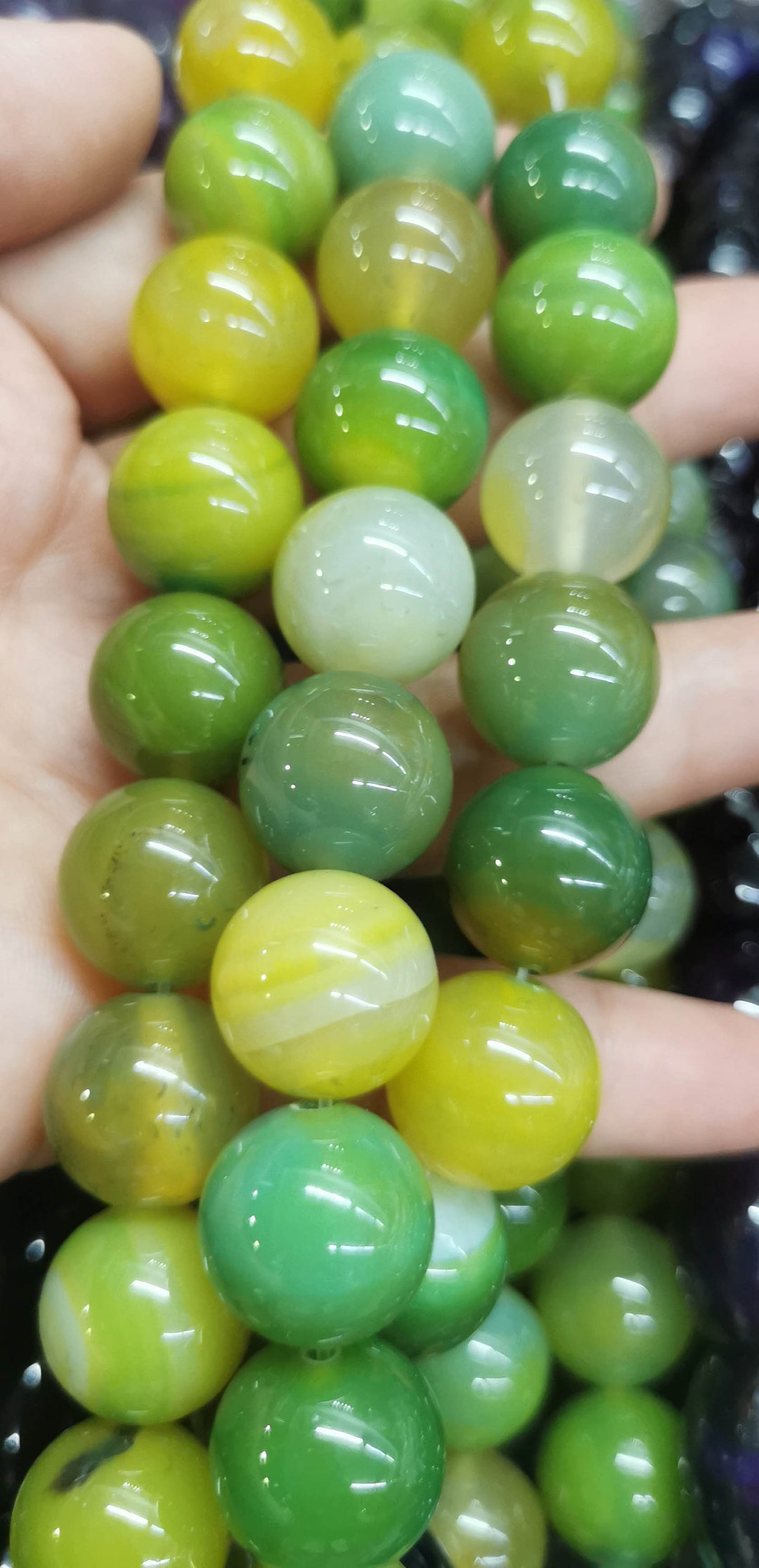 Rare Natural Agate Lemon Yellow Green Crystal Round Ball 6mm - Etsy