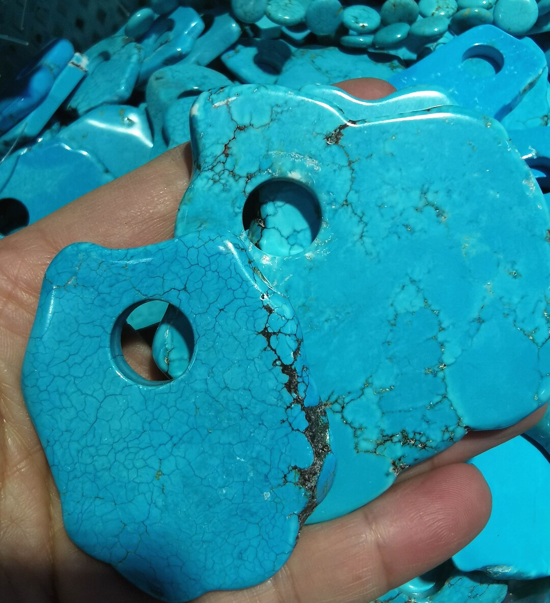 Large Pendant 4pcs Rough TURQUOISE Stone Free-form Stone Slab Random ...