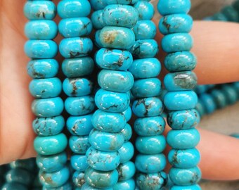 AA 30pcs Sleeping Blue Matrix Turquoise Stone Necklace Column - Etsy