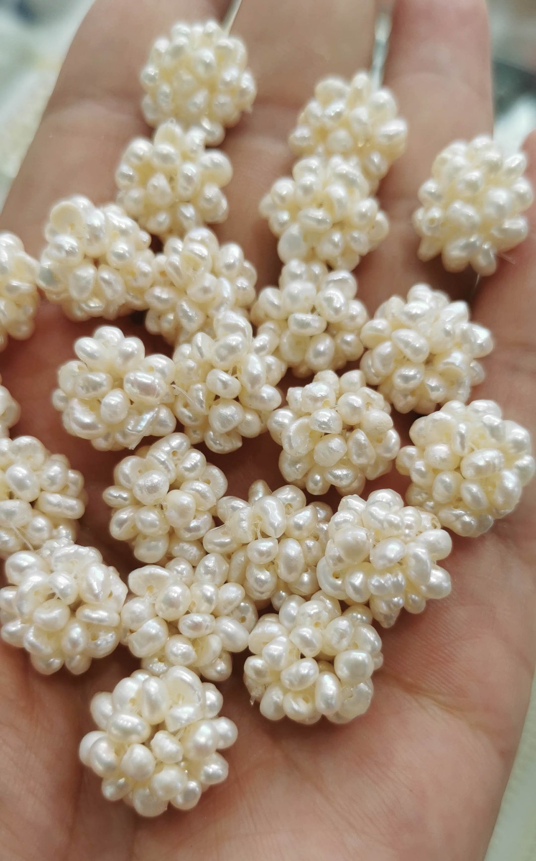 Handmade 6pcs Genuine Pearl Cluster Pearl Flower Pearl - Etsy
