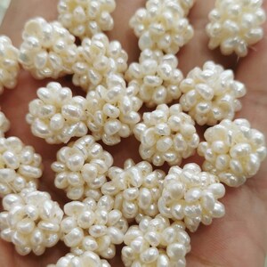 Handmade 6pcs Genuine Pearl Cluster Pearl Flower Pearl - Etsy