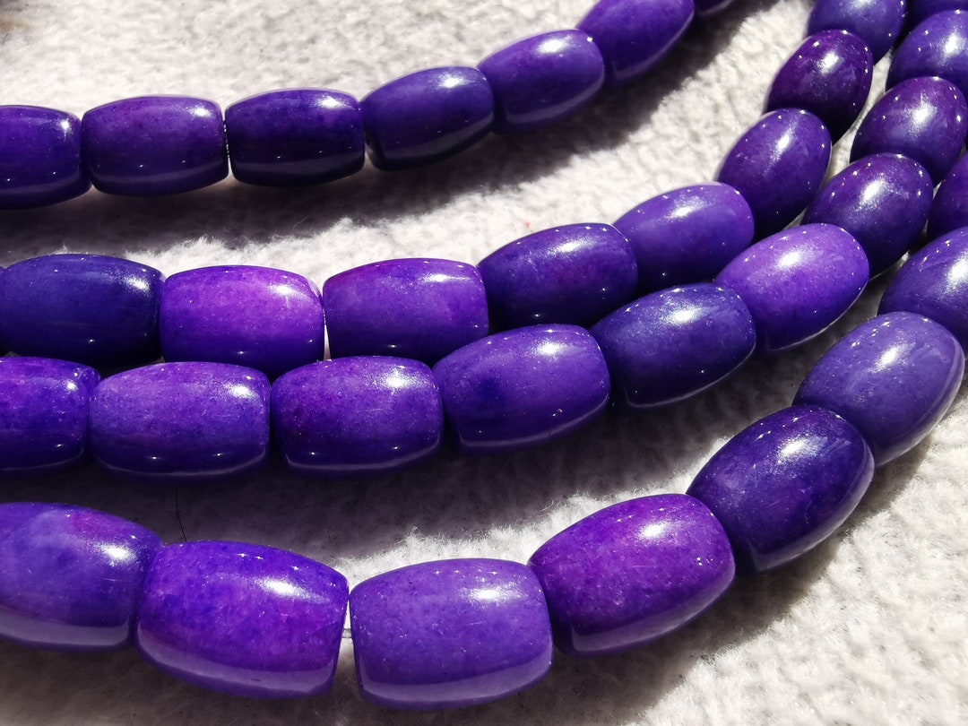 Full Strand 16 purple Red Violet Jade Beadsbrarel - Etsy