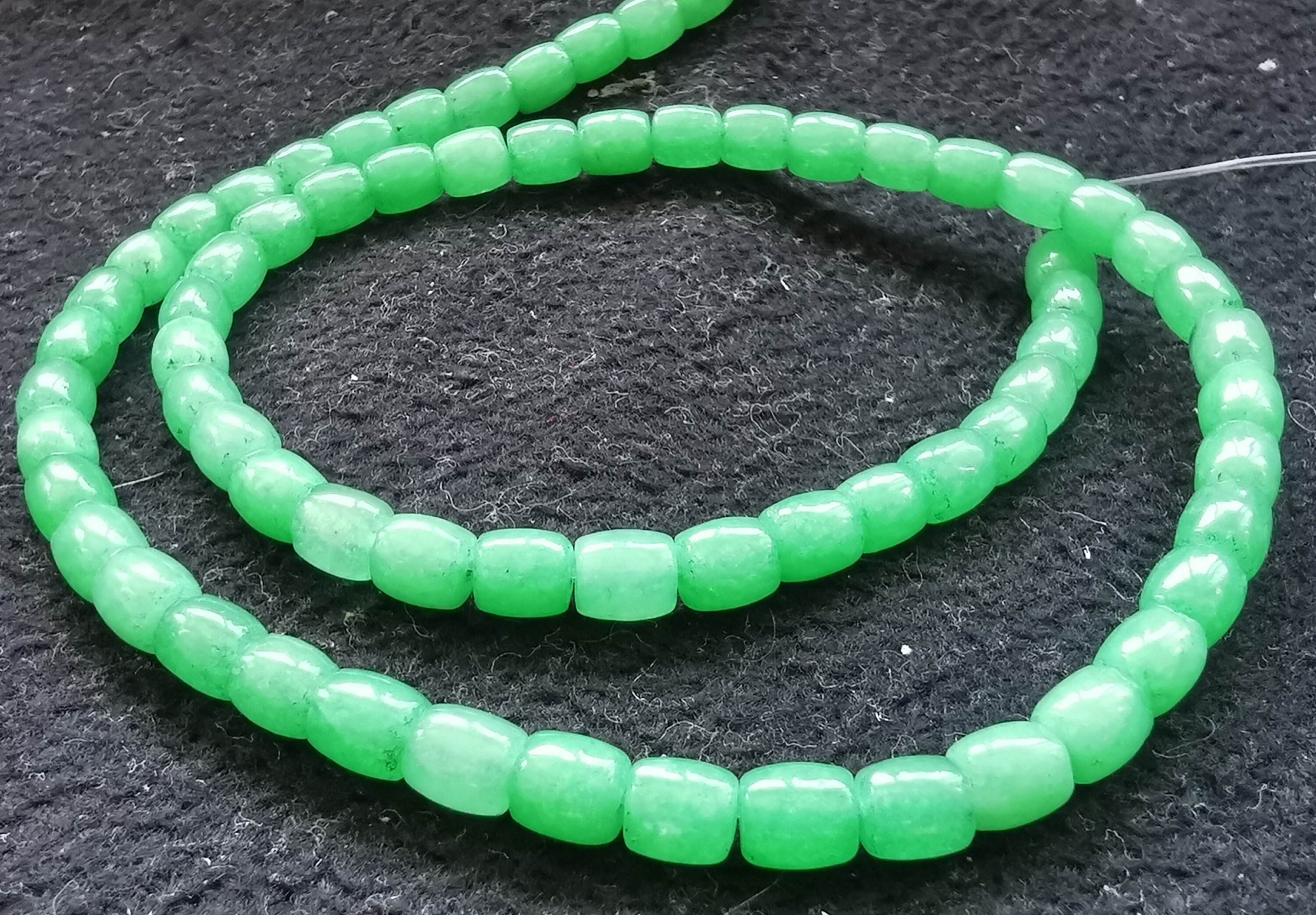 Royal Blue emeral Green Jade Beads Barrel Jade Stonedrum - Etsy